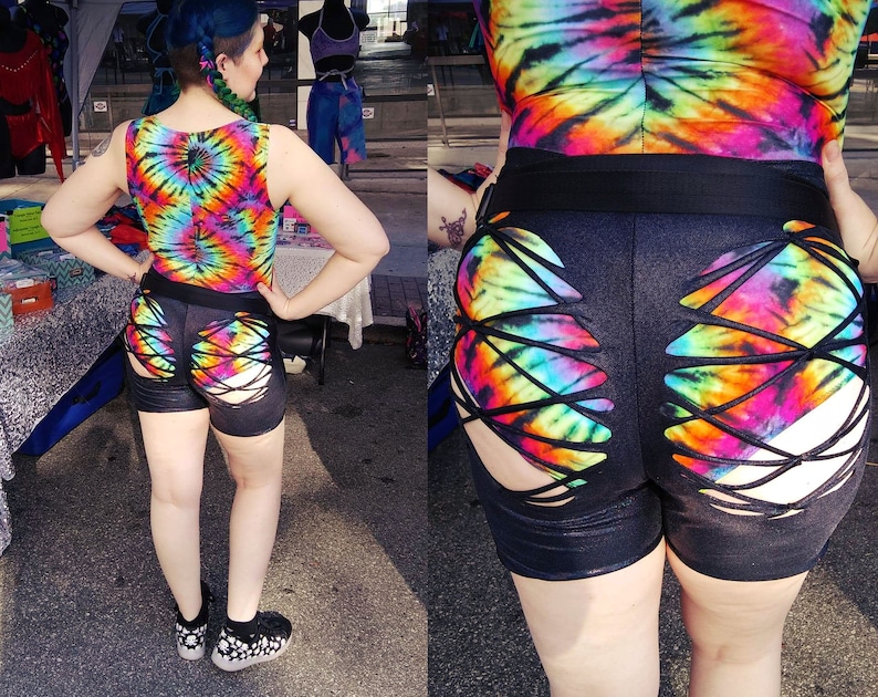 Starlette Braided Mid Thigh Shorts Fabric Braiding Festival Bottoms ...