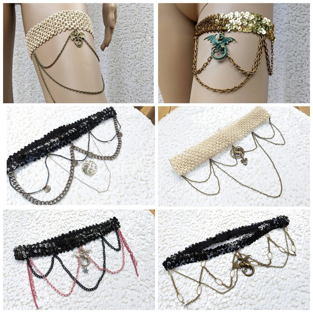 Dragon Thigh Garters Thigh Chains Dragon Wedding Garter Punk Garter ...
