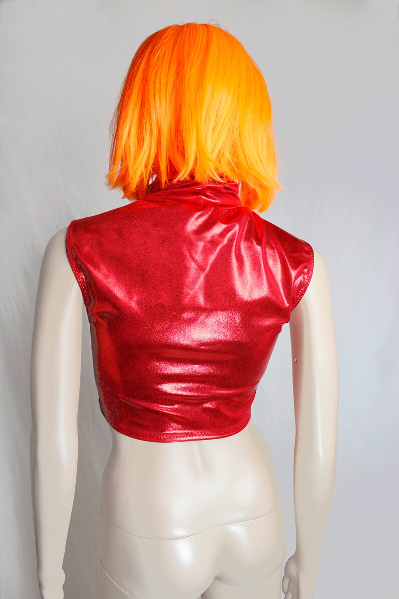 Turtleneck Crop Top Shiny Crop Top Ninja Crop Top Festival Top - Etsy