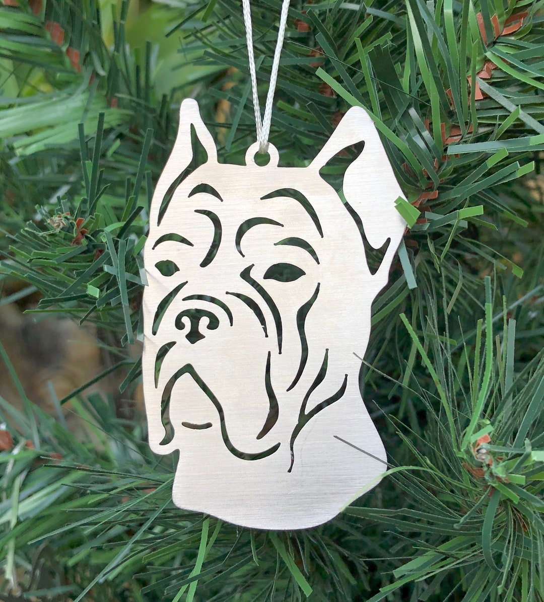 Cane Corso Dog Stainless Steel Christmas Ornament, Cane Corso Dog Face ...