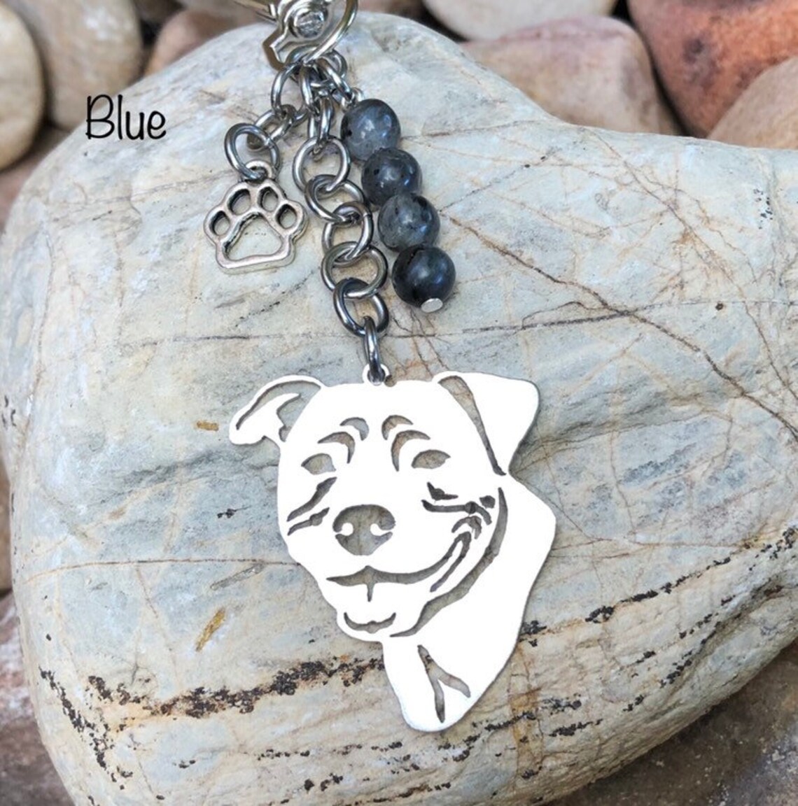 Staffordshire Bull Terrier Dog Keychain, Dog Key Chain, Bag Charm, Pet ...