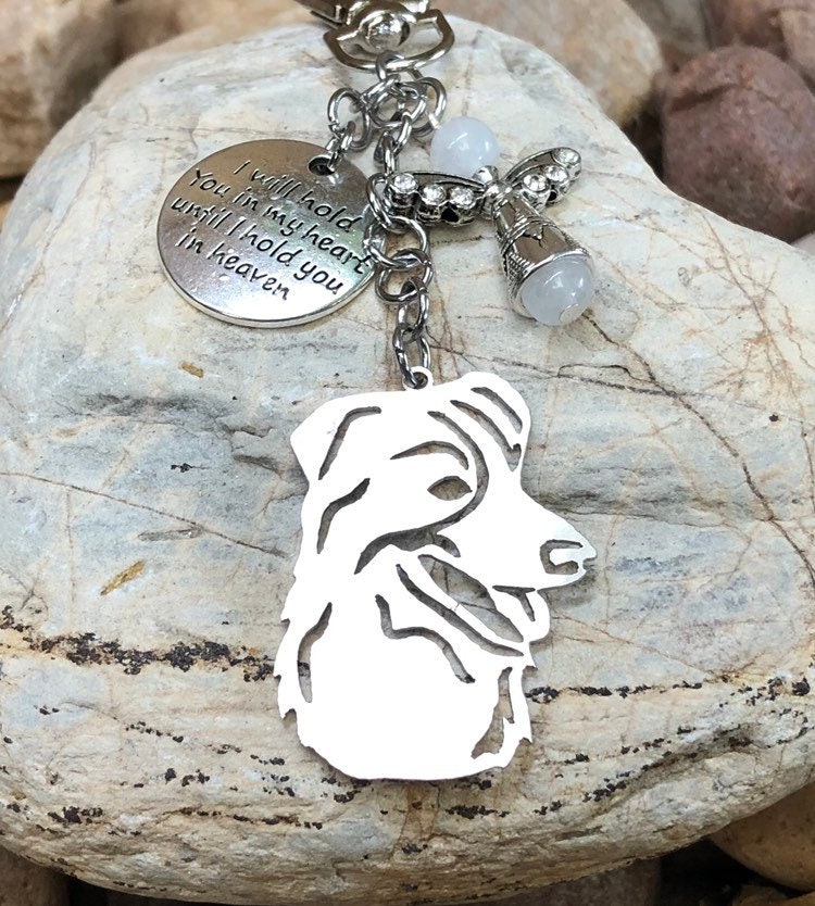 Border Collie pet memorial keychain - pet keepsake - dog key chain ...
