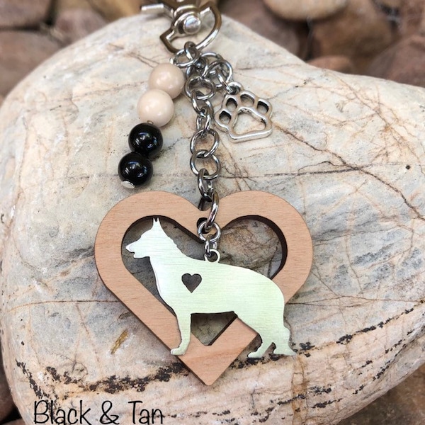 German Shepard Keychain Charm - Etsy