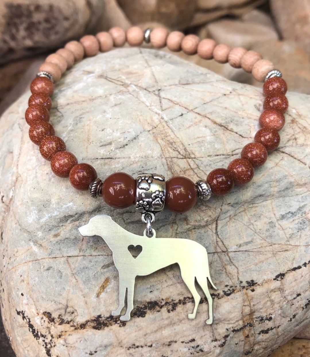 Rhodesian Ridgeback Dog Mala Gemstone Bracelet -ridgeback Jewellery ...