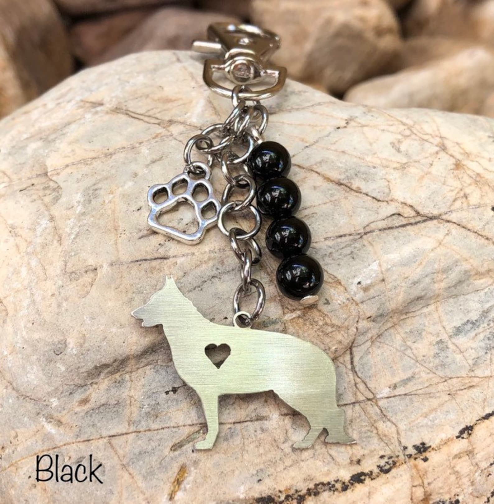 German Shepherd Dog Keychain, Dog Key Chain, Bag Charm, German Shepard ...