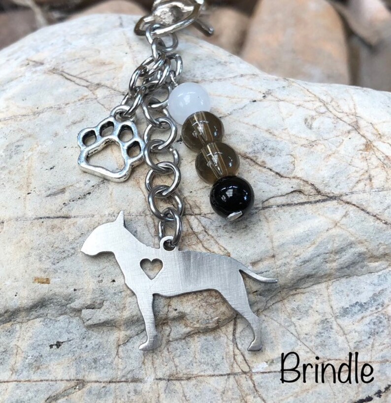 Bull Terrier dog keychain stainless steel dog key chain pet | Etsy