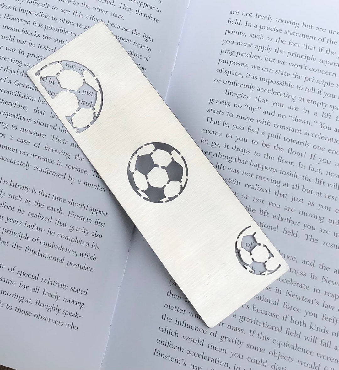 Football Soccer Stainless Steel Bookmark, Sport Bookmark, Football Gift ...