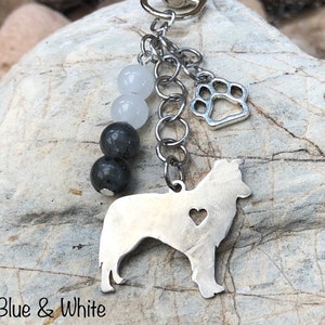 Border Collie Dog Keychain, Dog Key Chain, Pet Bag Charm, Border Collie ...