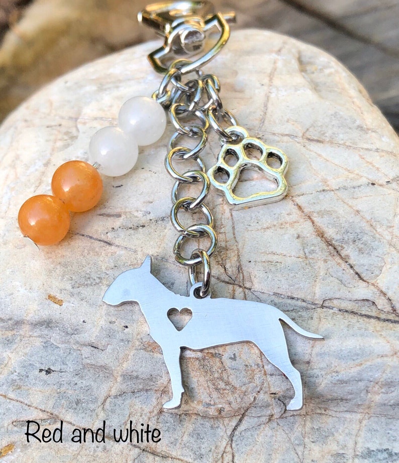 Bull Terrier Dog Keychain, Stainless Steel Dog Key Chain, Pet Bag Charm ...