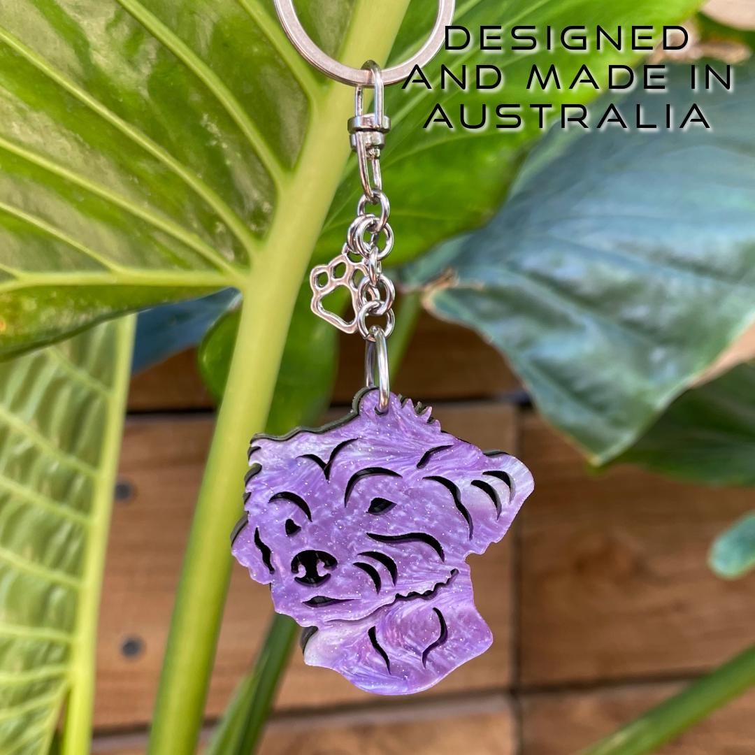 Maltese Dog Keychain, Acrylic Dog Keyring, Bag Charm, Pet Jewellery ...