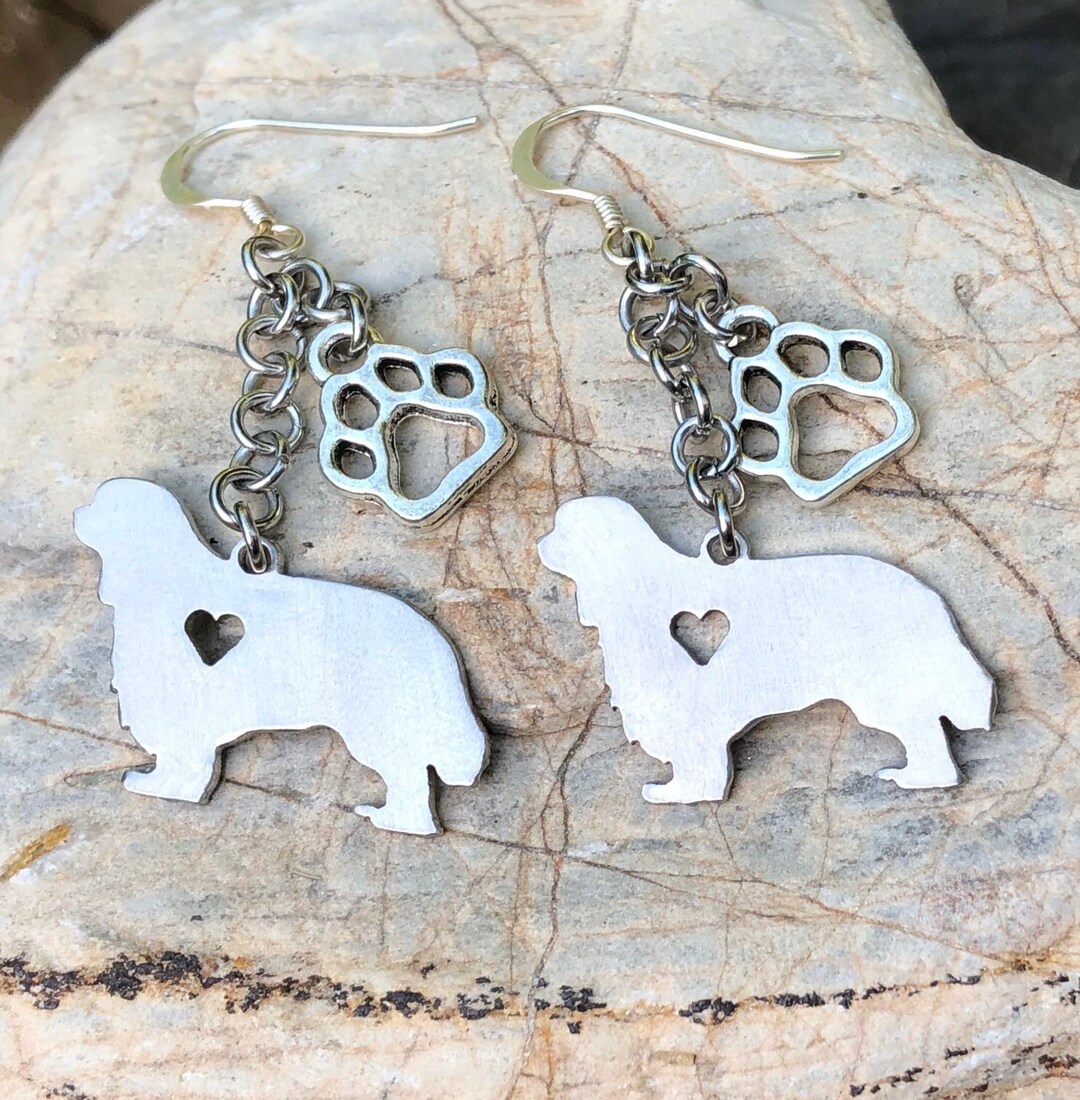 Cavalier King Charles Spaniel Drop Earrings - Dog Earrings - Dangle ...