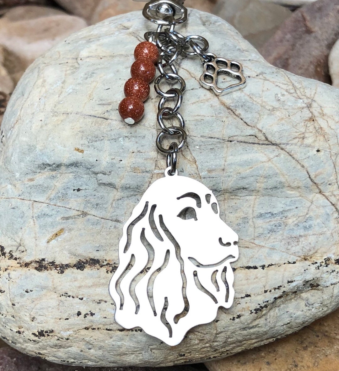 Cocker Spaniel Dog Keychain, Dog Key Chain, Bag Charm, Pet Keepsake ...