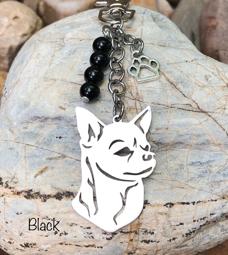 Chihuahua Dog Keychain, Stainless Steel Pet Key Chain, Bag Charm ...