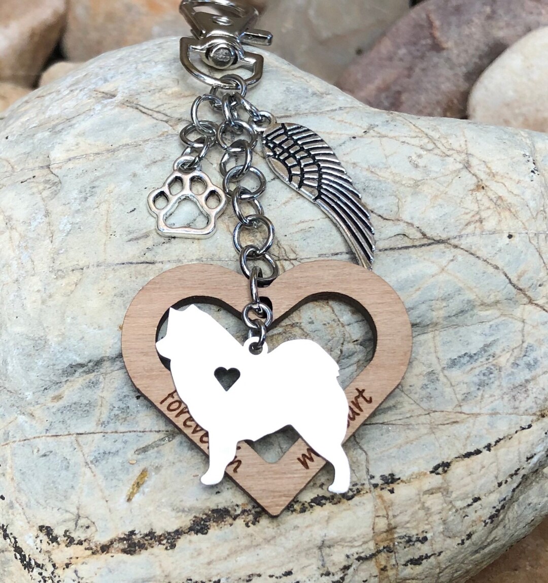 Samoyed Dog Pet Memorial Keychain - Pet Keepsake - Pet Loss Key Chain ...