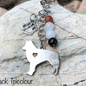 Border Collie Dog Keychain, Dog Key Chain, Pet Bag Charm, Border Collie ...