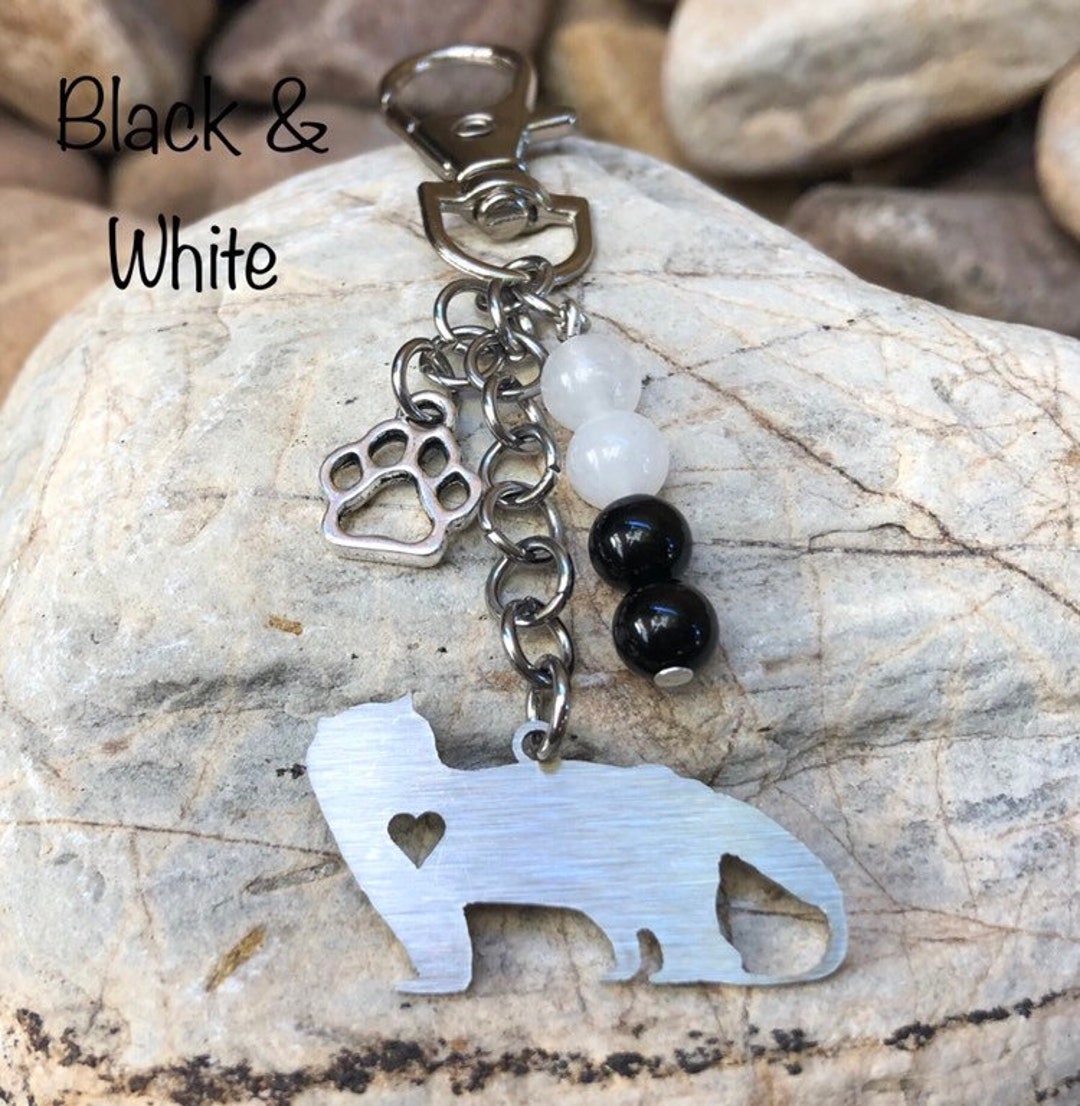 Himalayan Cat Keychain - Cat Key Chain - Cat Bag Charm - Cat Gemstone ...
