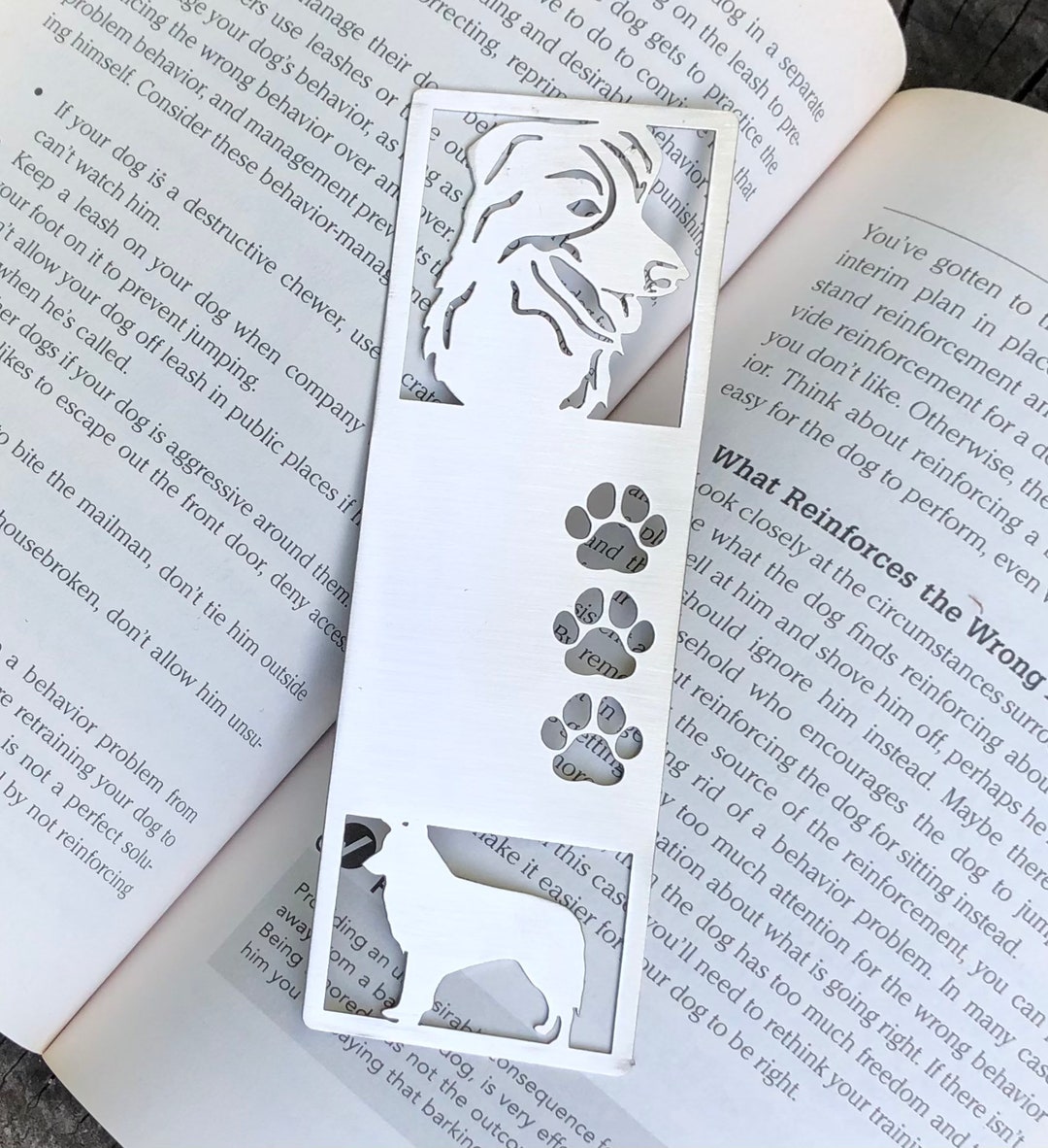Border Collie Stainless Steel Bookmark, Dog Bookmark, Border Collie Dog ...