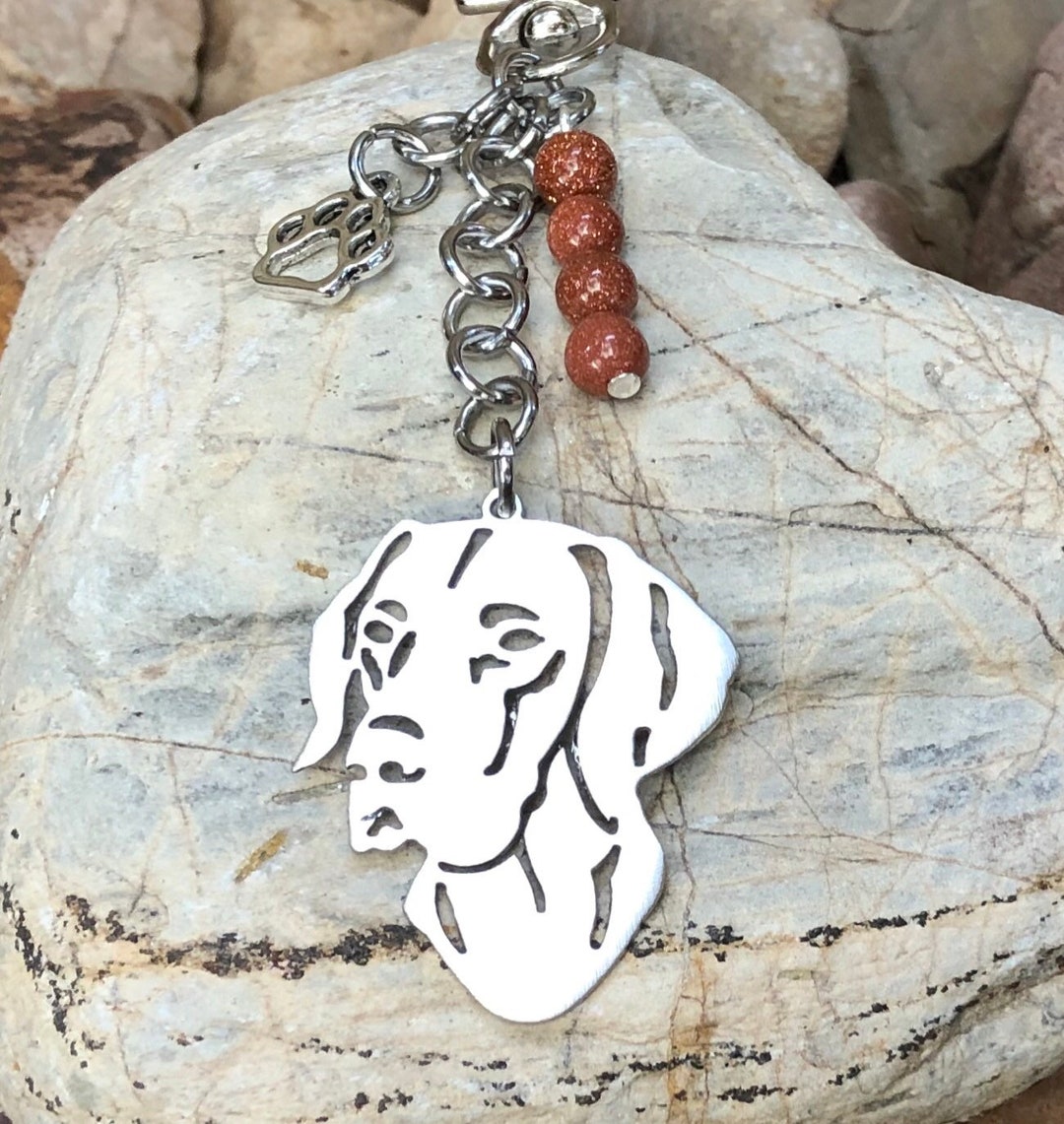 Vizsla Dog Keychain, Stainless Steel Dog Key Chain, Bag Charm, Pet ...