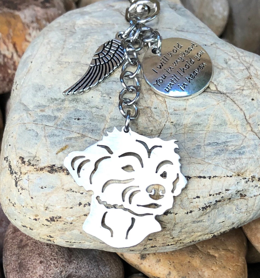 Maltese Pet Memorial Dog Keychain, Pet Keepsake, Pet Loss Key Chain ...