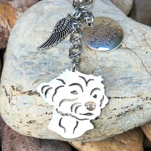 Maltese Pet Memorial Dog Keychain, Pet Keepsake, Pet Loss Key Chain ...