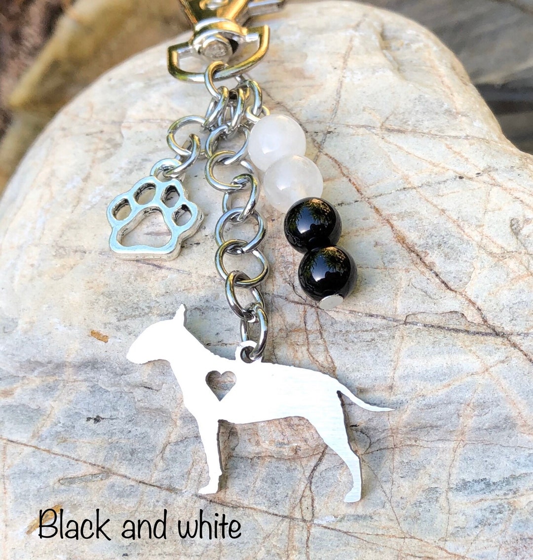 Bull Terrier Dog Keychain, Stainless Steel Dog Key Chain, Pet Bag Charm ...