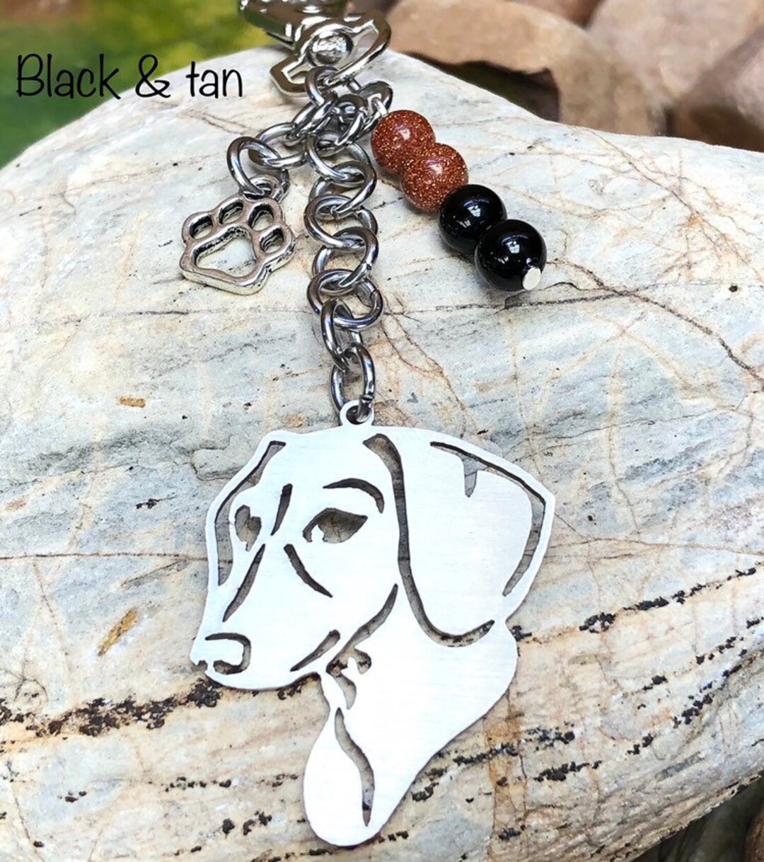 Dachshund Dog Keychain, Stainless Steel Dog Key Chain, Bag Charm, Pet ...