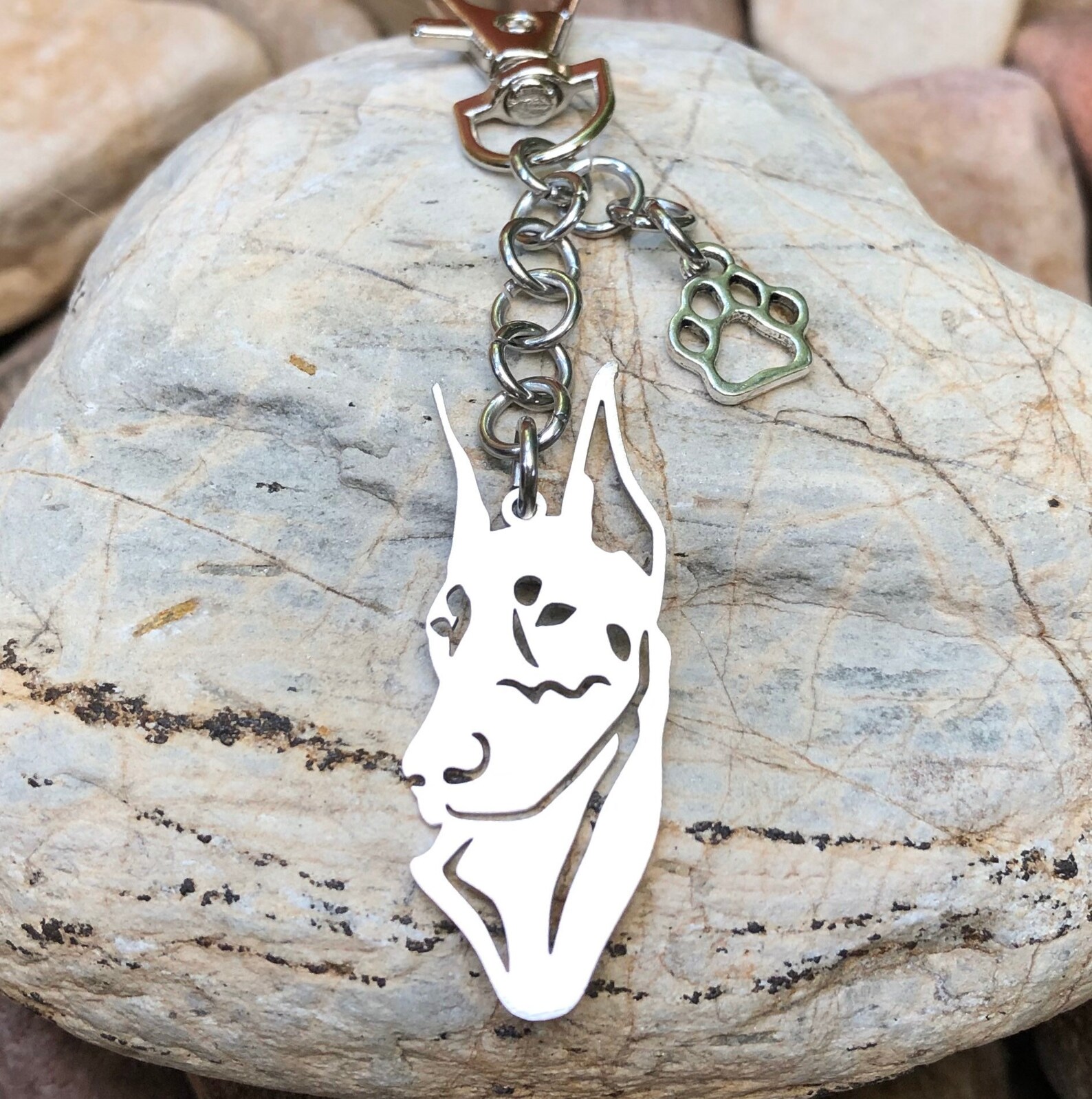 Dobermann Pinscher dog keychain dog key chain doberman bag | Etsy