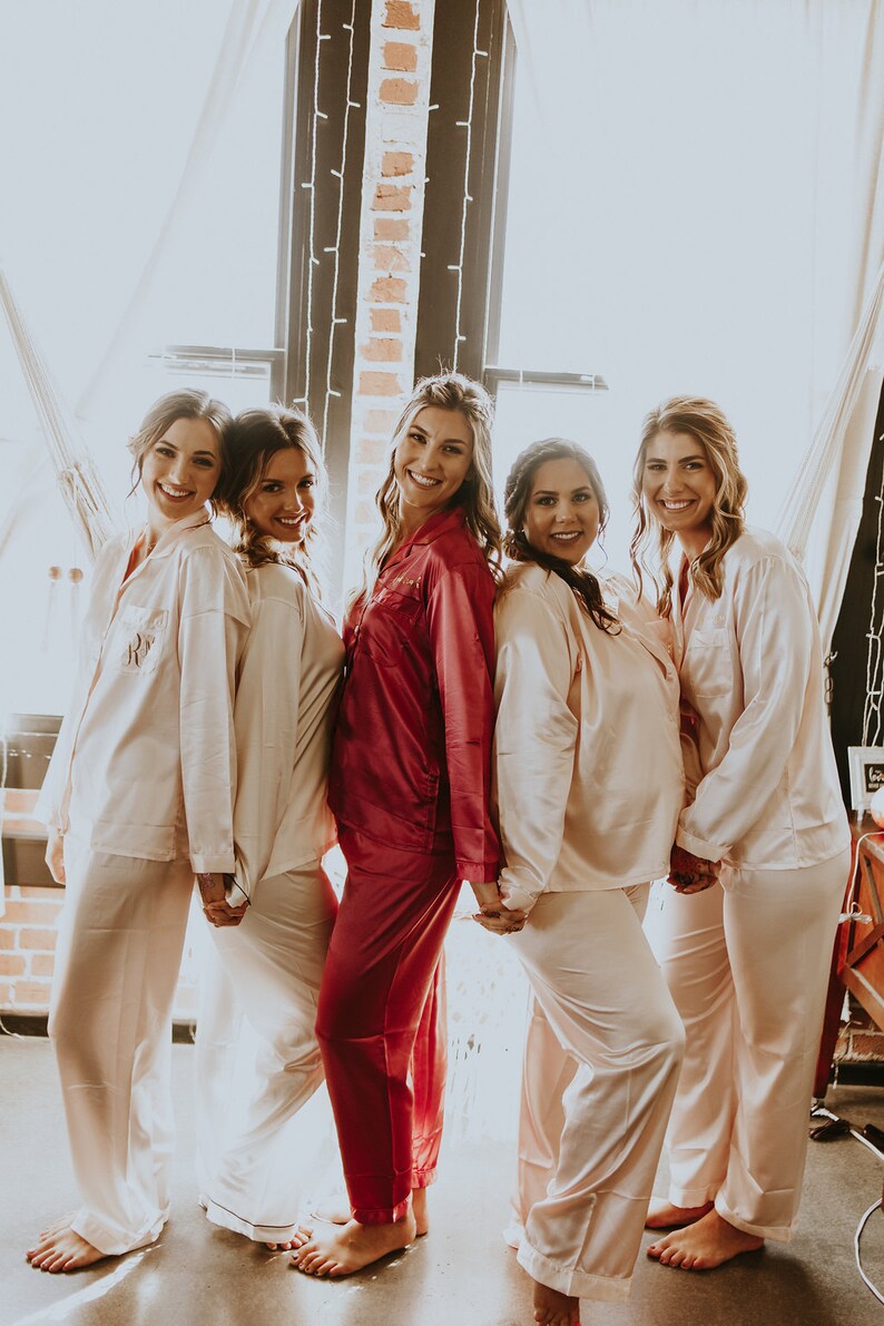 Bridesmaid Pajamas Custom Silk Pajamas Custom Silk Etsy