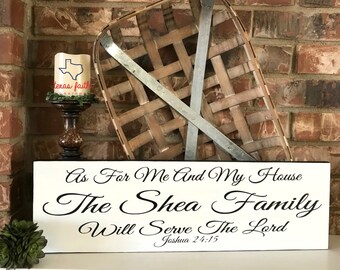 Scripture Sign as for Me and My House Sign Personalized Gift, Christian ...