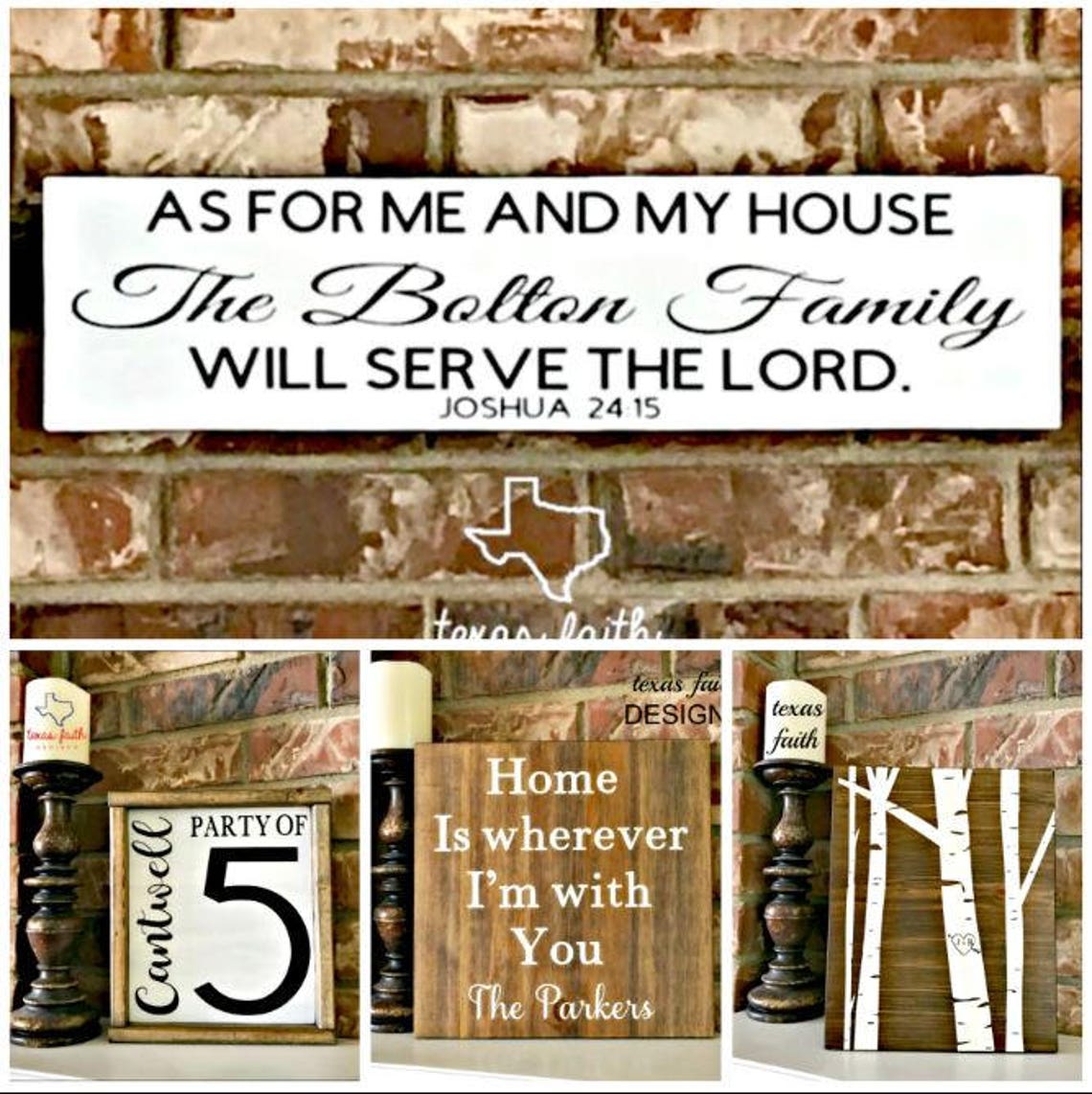 Scripture Sign as for Me and My House Sign Personalized Gift - Etsy