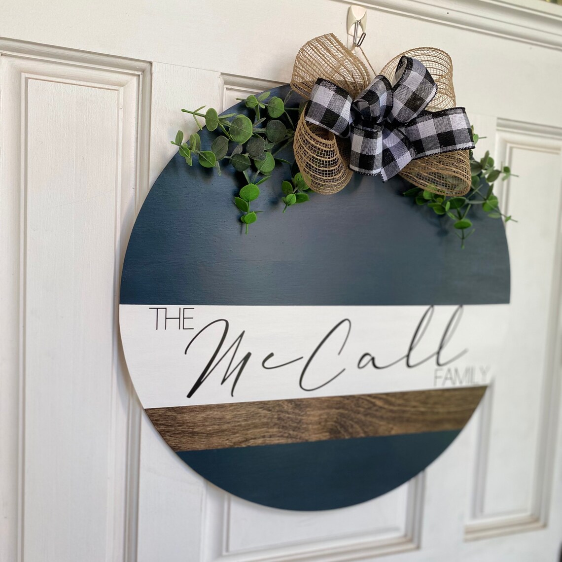 Personalized Door Sign Door Hanger Front Door Decor Family - Etsy
