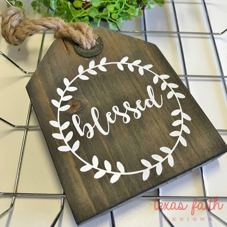 Wooden Tag Rustic Wood Sign Hand Painted Sign Tag Sign | Etsy