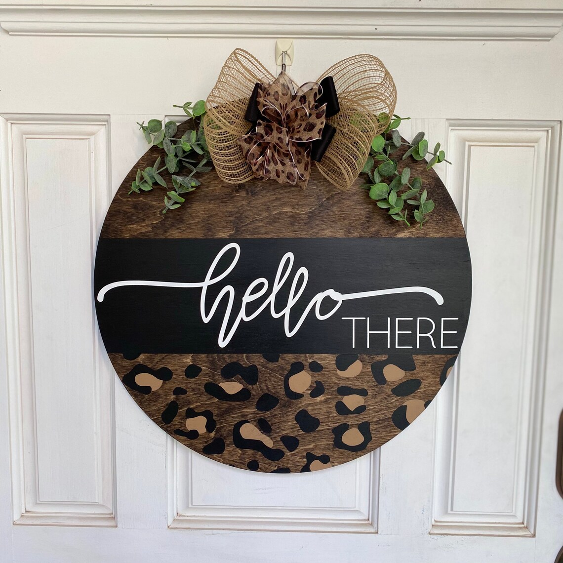 Leopard Door Sign 18 Door Hanger Front Door Decor - Etsy