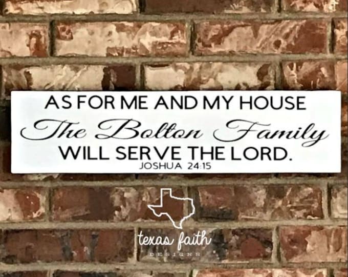 Scripture Sign as for Me and My House Sign Personalized Gift, Christian ...