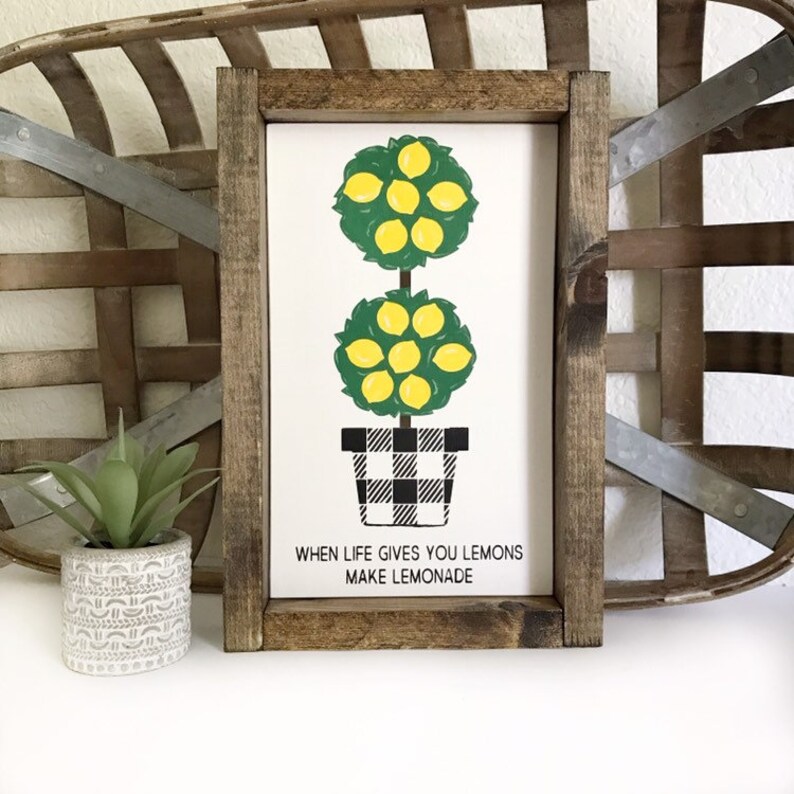 Lemon and Buffalo Plaid Sign Lemonade Sign Framed or - Etsy