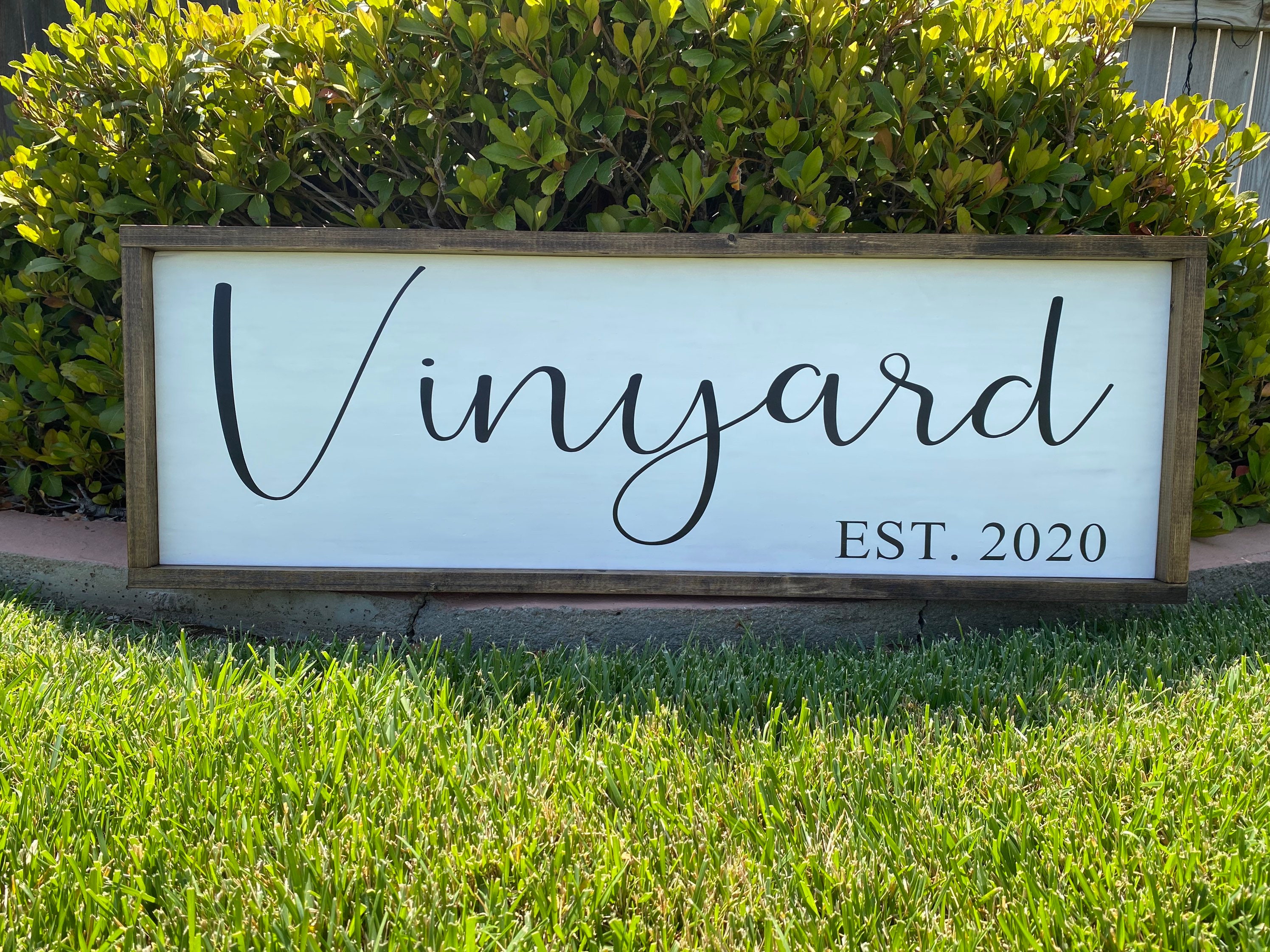 Large name est wood sign | Etsy