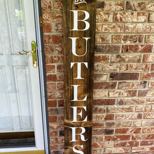 Personalized Porch Sign, Last Name Porch Sign, Est Porch Sign, Vertical ...