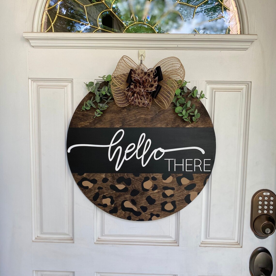 Leopard Door Sign 18 Door Hanger Front Door Decor - Etsy