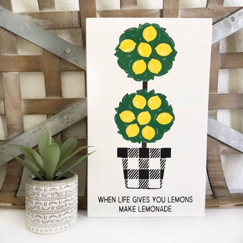 Lemon and Buffalo Plaid Sign Lemonade Sign Framed or - Etsy