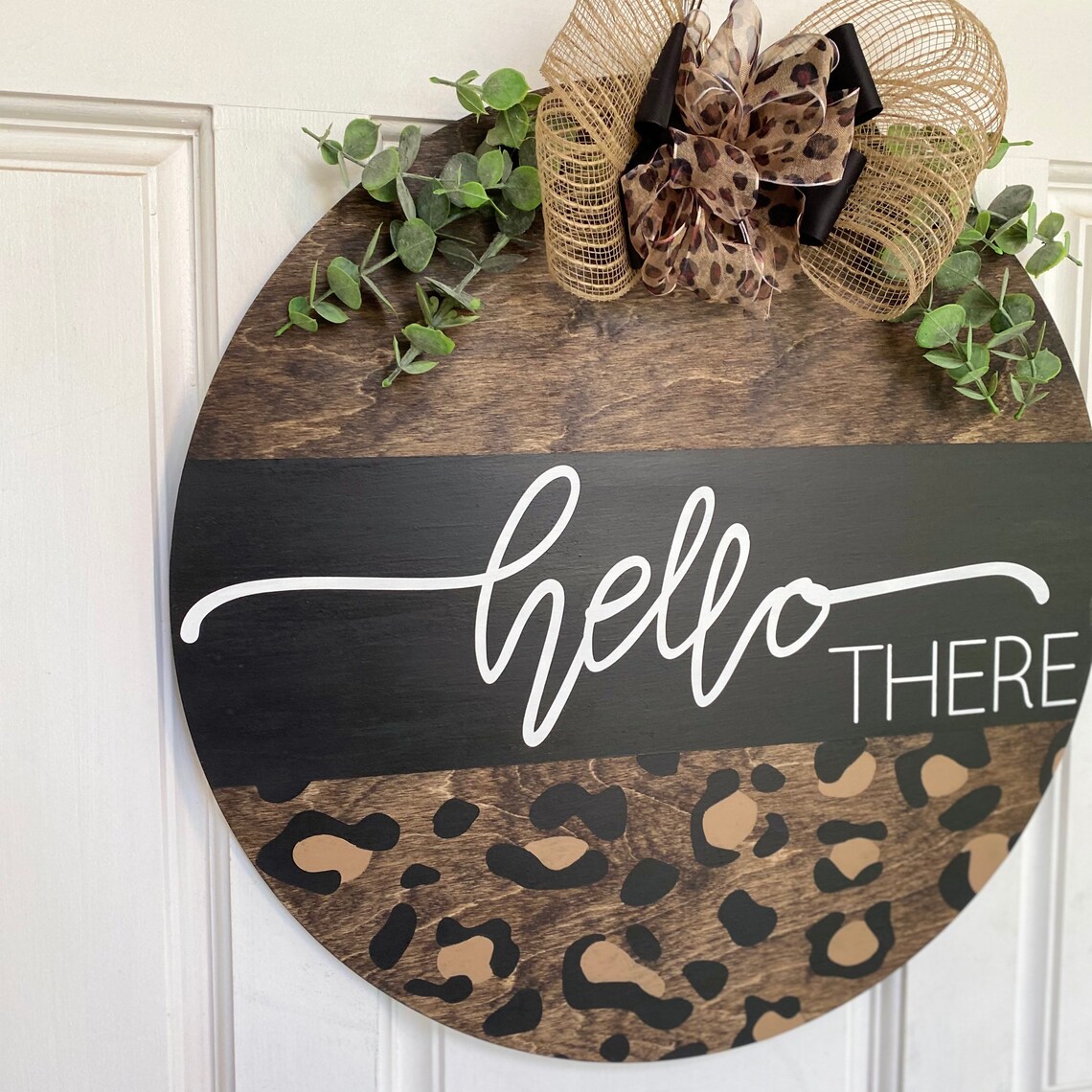 Leopard Door Sign 18 Door Hanger Front Door Decor - Etsy