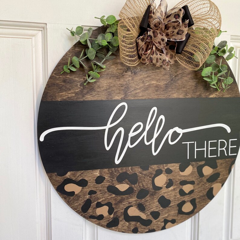Leopard Door Sign 18 Door Hanger Front Door Decor - Etsy
