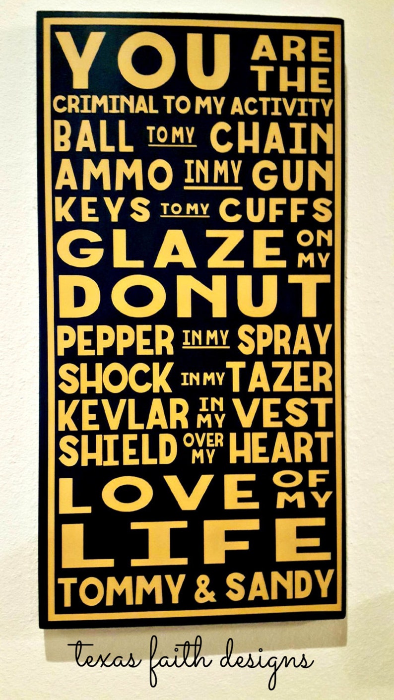 Police Sign Thin Blue Line Ball to My Chain Police Wife | Etsy