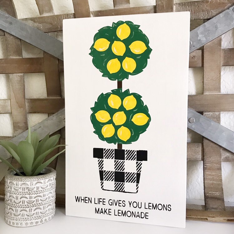 Lemon and Buffalo Plaid Sign Lemonade Sign Framed or | Etsy