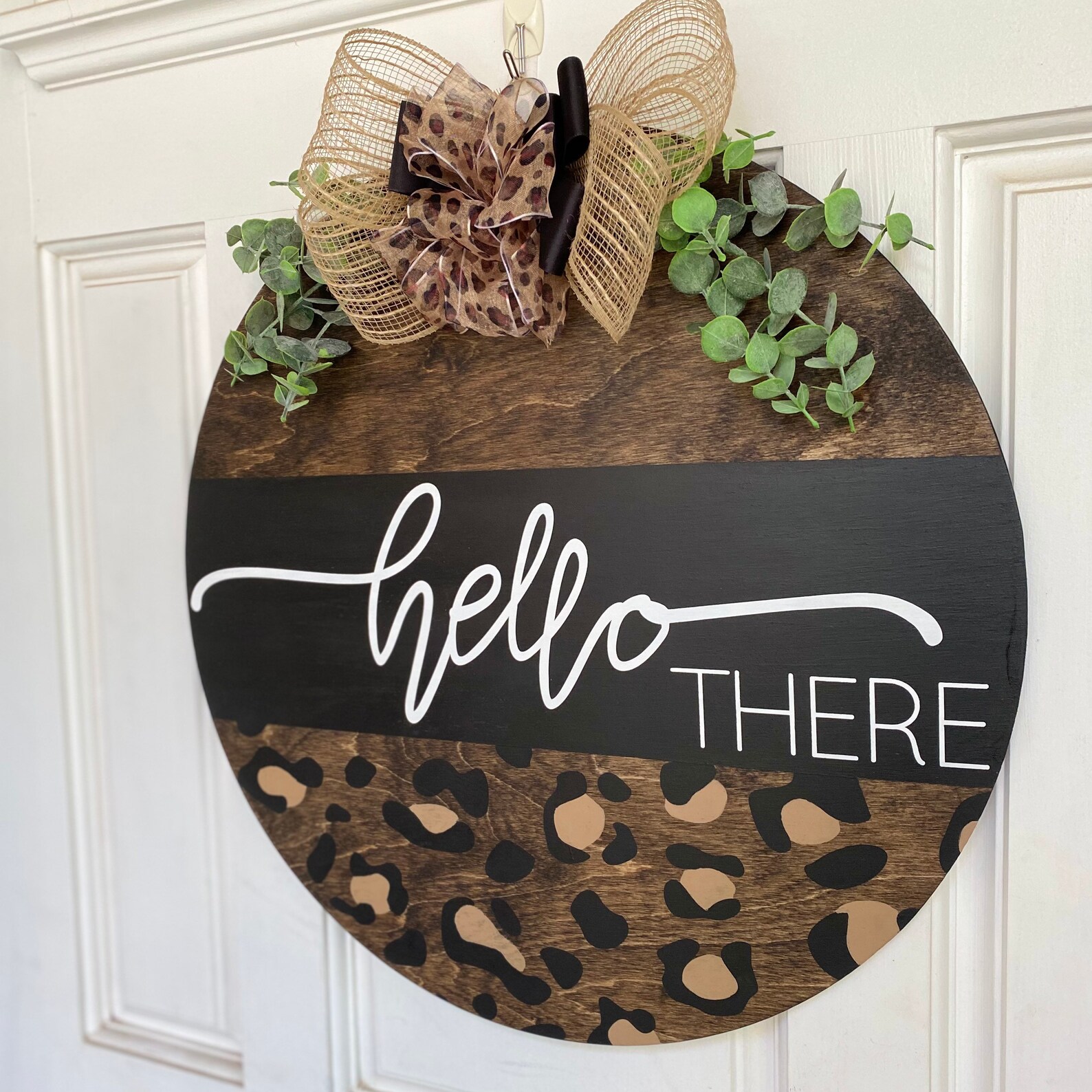 Leopard Door Sign 18 Door Hanger Front Door Decor - Etsy