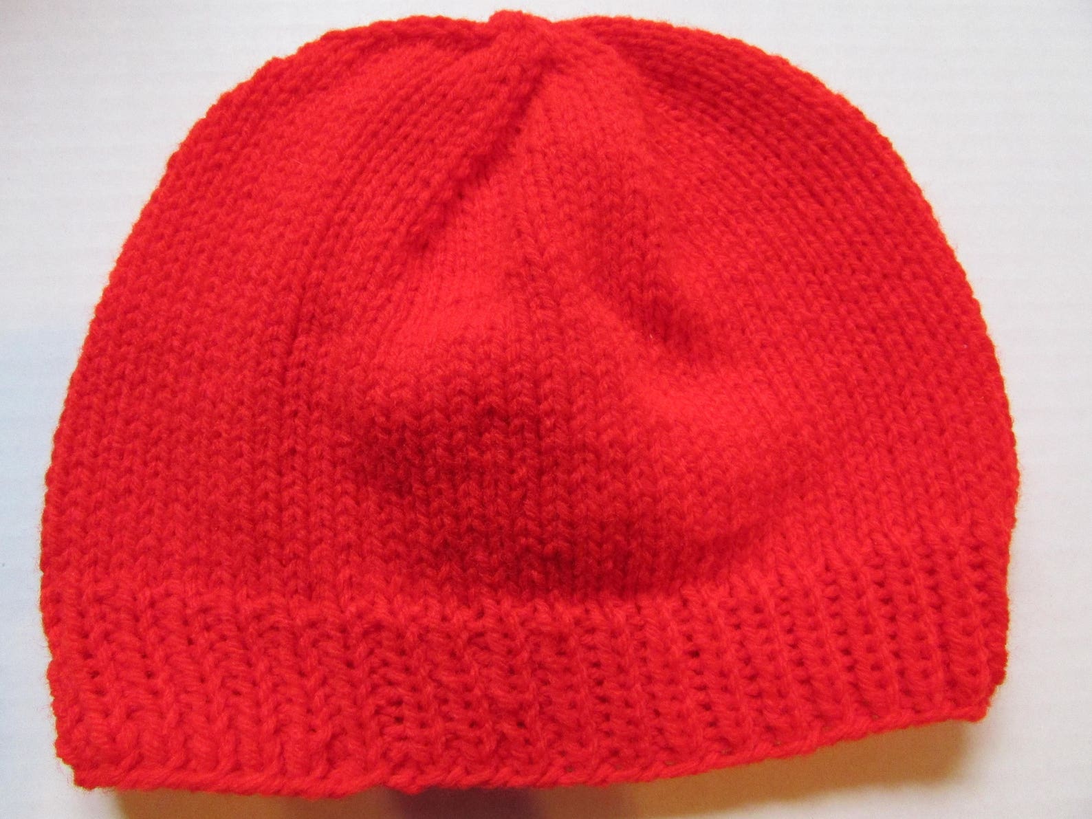 Bright Red Slouchy Knit Beanie - Etsy