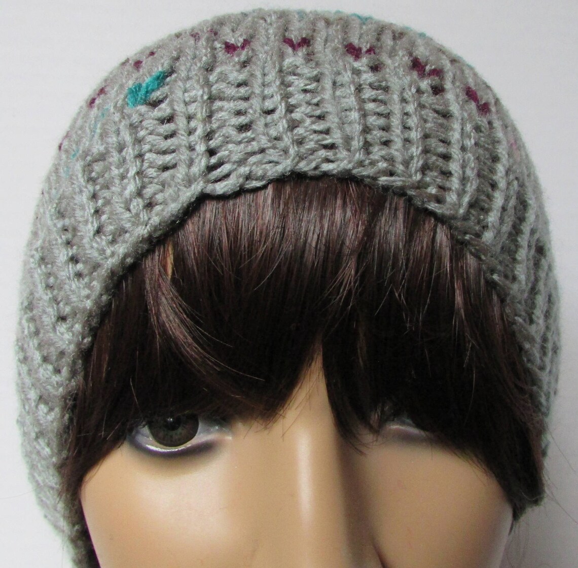 Silver Slouchy Knit Beanie With Antique Color Dusting - Etsy