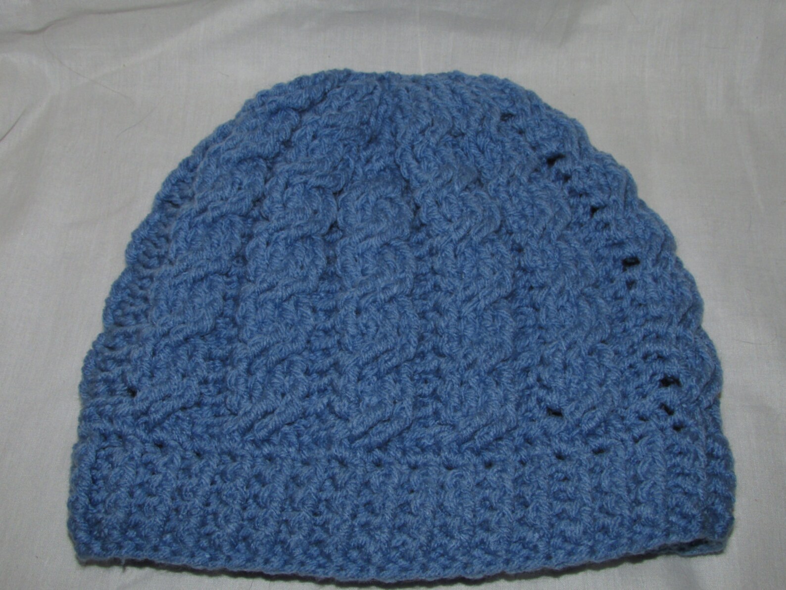 Light Blue Crochet Cable Knit Beanie - Etsy