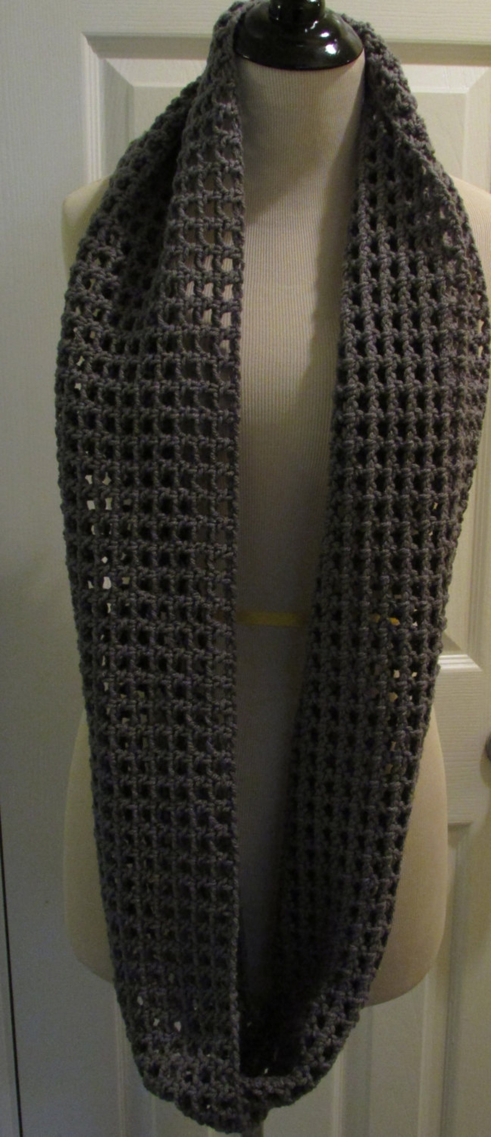 Grey Mesh Infinity Scarf - Etsy