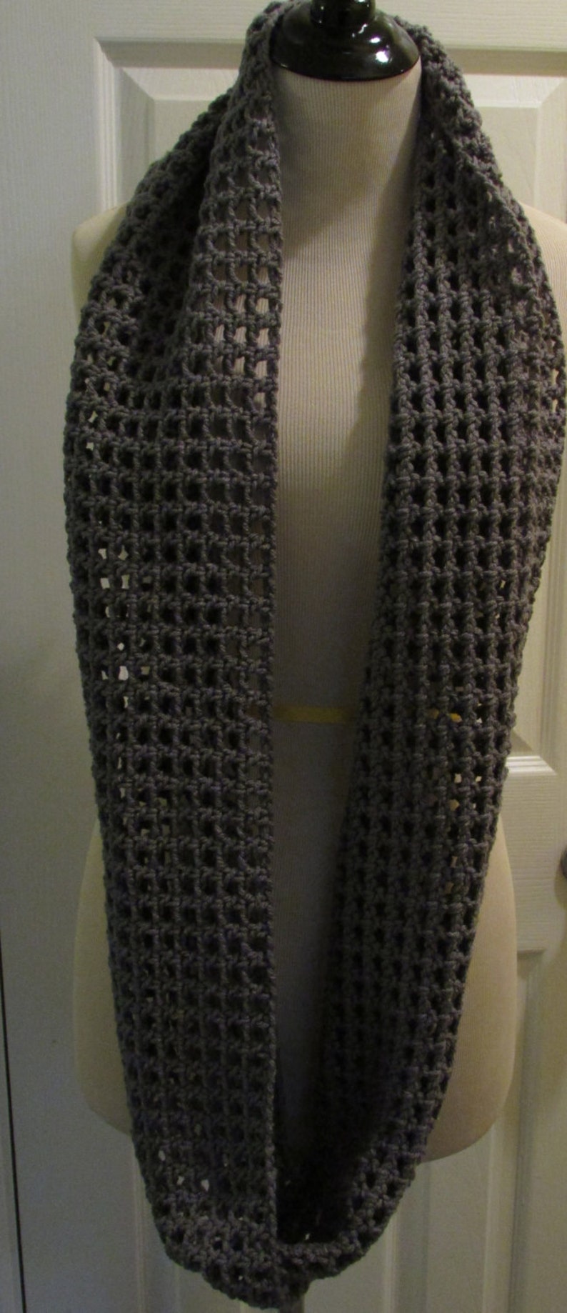 Grey Mesh Infinity Scarf - Etsy