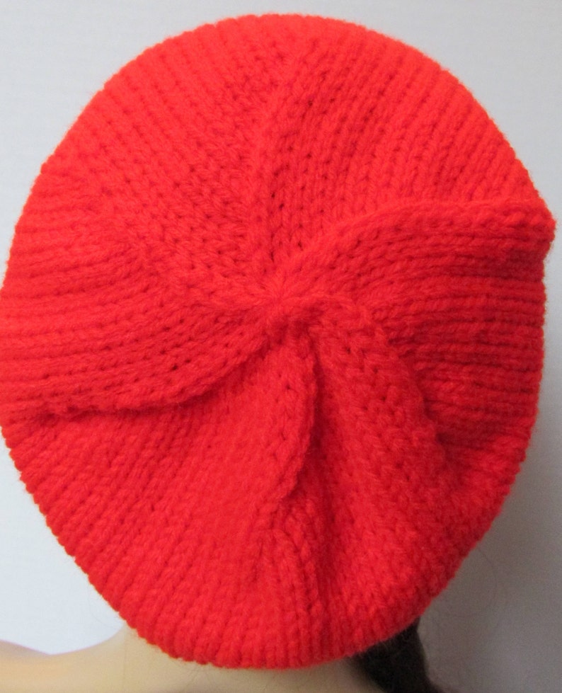 Bright Red Slouchy Knit Beanie - Etsy